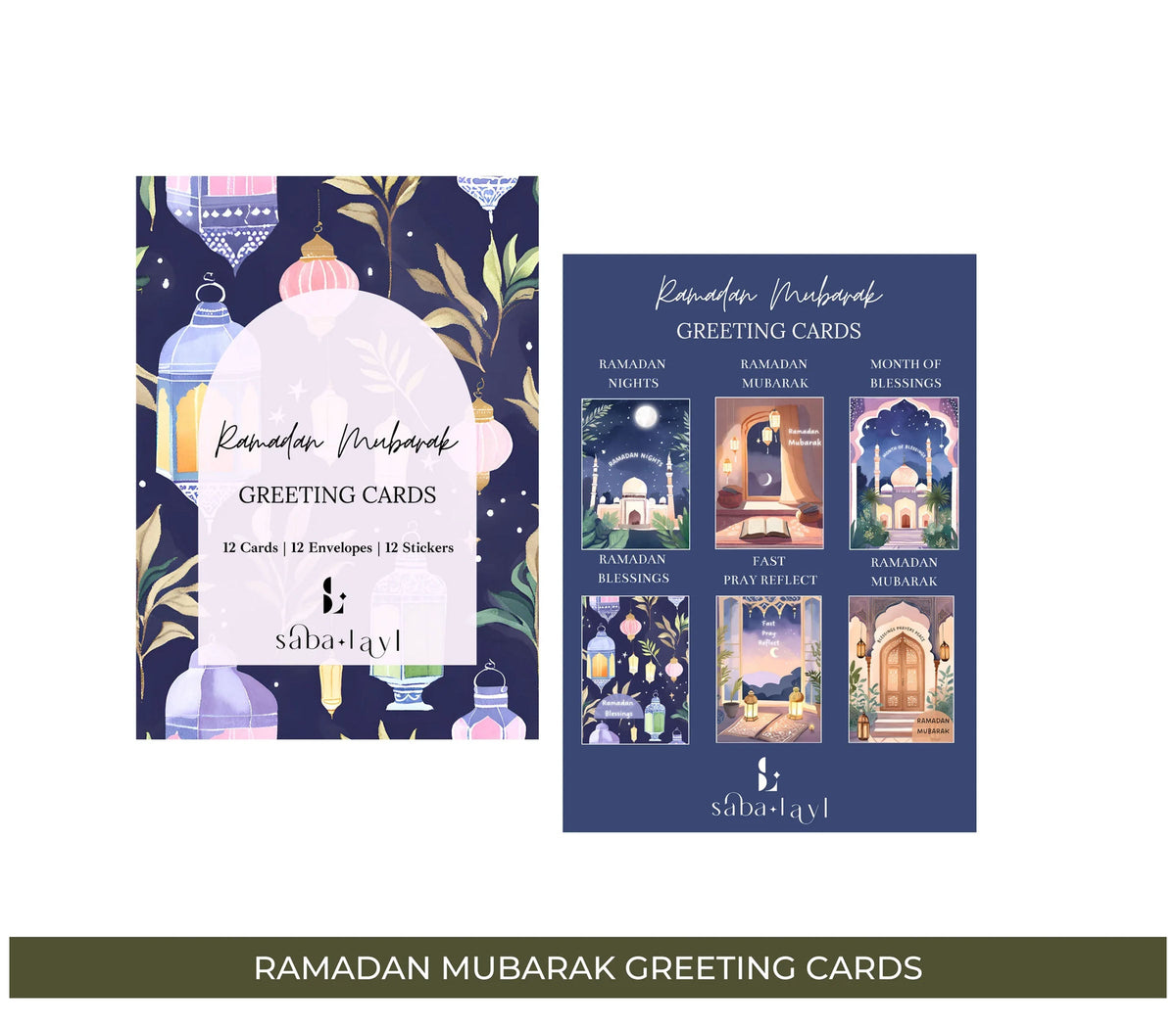 Ramadan Mubarak Greeting Cards | Set of 12 – Muslim Memories