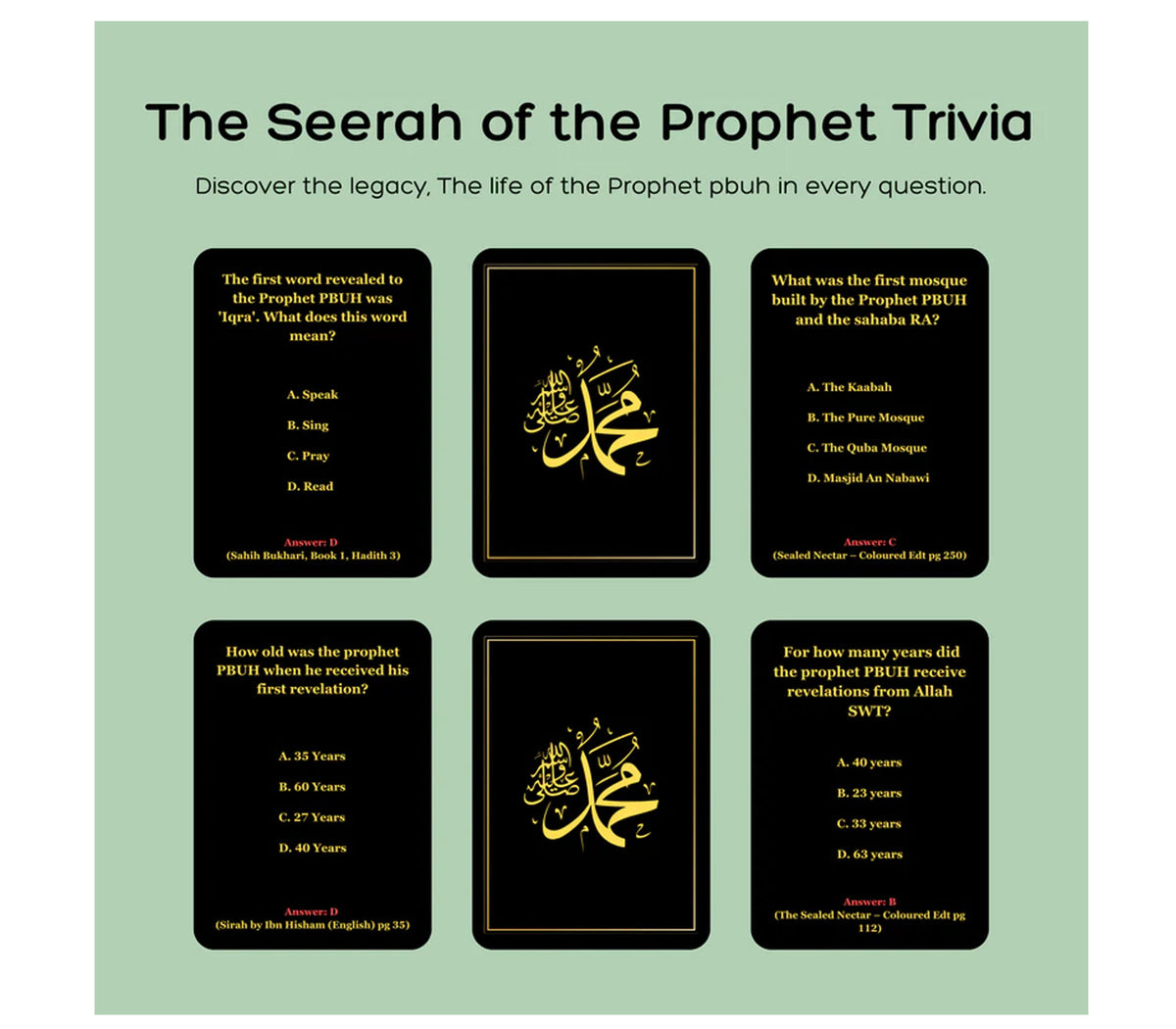 Islamic Trivia - The Seerah Of The Prophet Trivia Cards – Muslim Memories