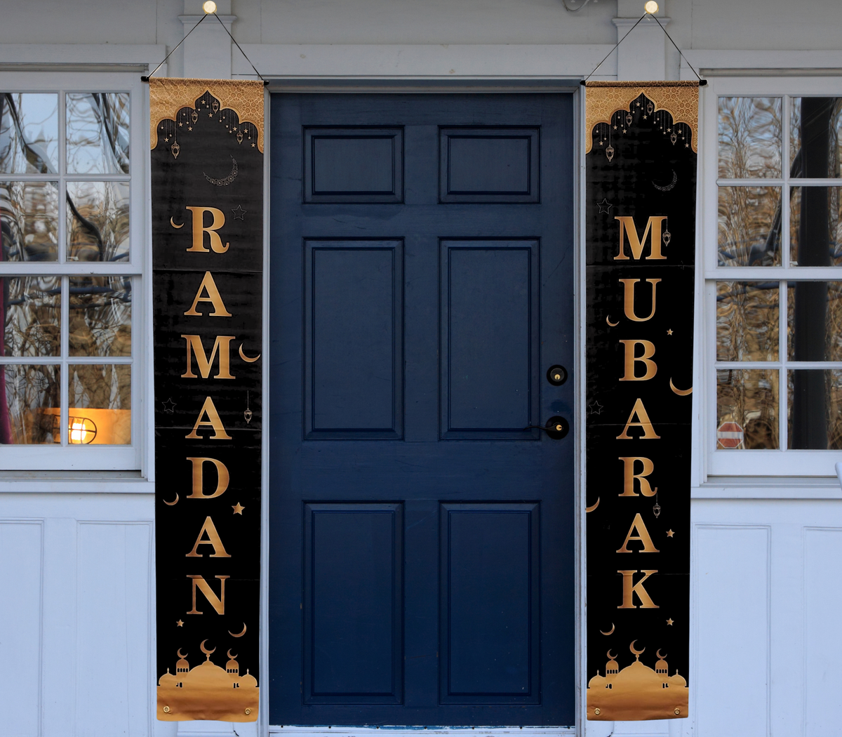Eid Mubarak Door Curtain Flag Porch Sign Set | Muslim Memories
