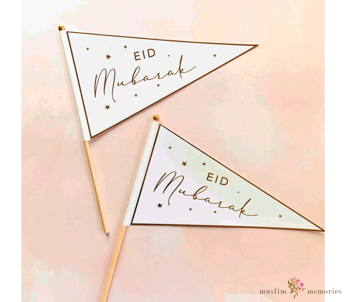 Oversized Eid Mubarak Flag Toppers (Set of 2) Muslim Memories